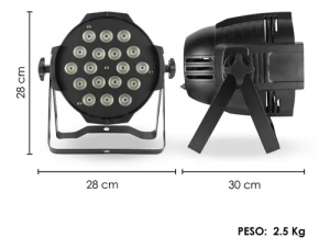 CAÑON LED WASH 1518-PAR+UV DE LA MARCA STEEL PRO