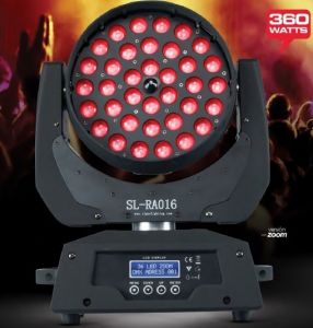 CABEZA WASH DE 36 LEDS DE 8W RGBW 4 EN 1 CON ZOOM C/CASE 2PZ