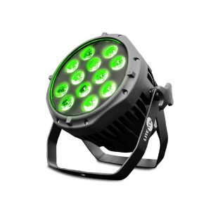 PAR LED DE 12 LES DE 10W RGBA PARA EXTERIOR CASE CON 4 PZ LITE TEK
